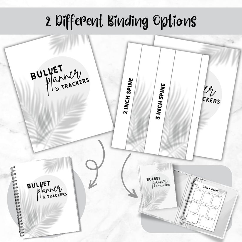PLR Black and White Bullet Planner & Trackers – plr-printables-store