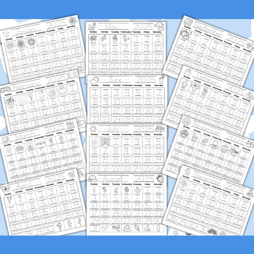 PLR Kids Traceable Monthly Calendar – plr-printables-store