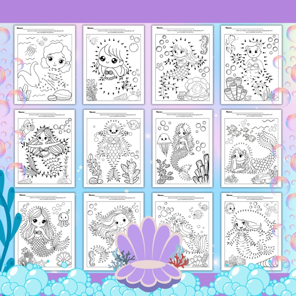 PLR Mermaid Dot to Dot for Kids – plr-printables-store