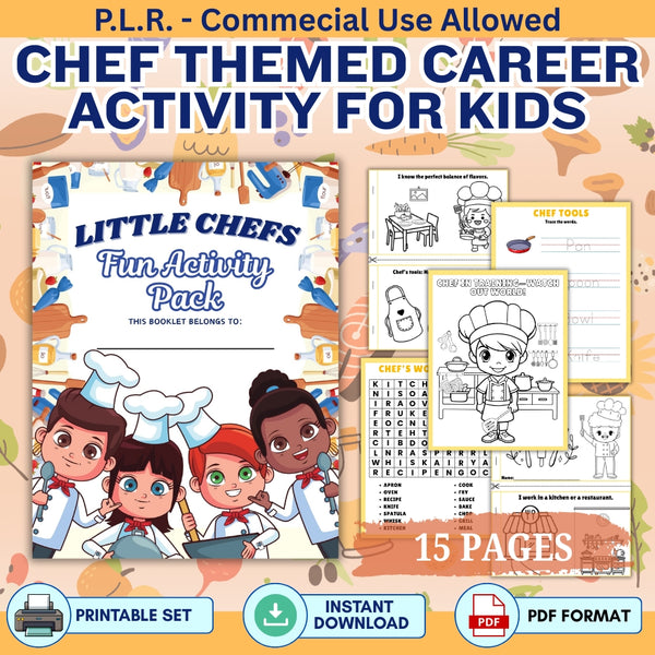 PLR Kids Chef Themed Activity Pack – plr-printables-store