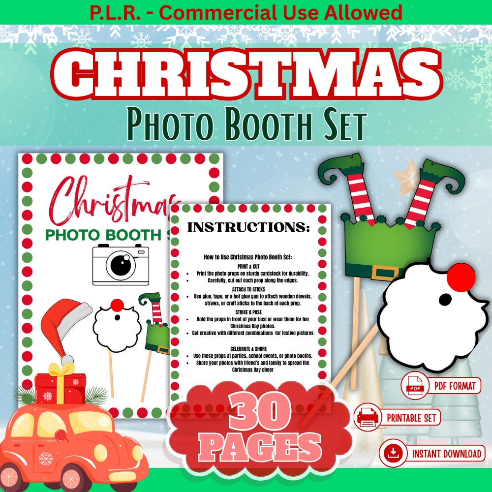 PLR Christmas Photo Booth Set – plr-printables-store