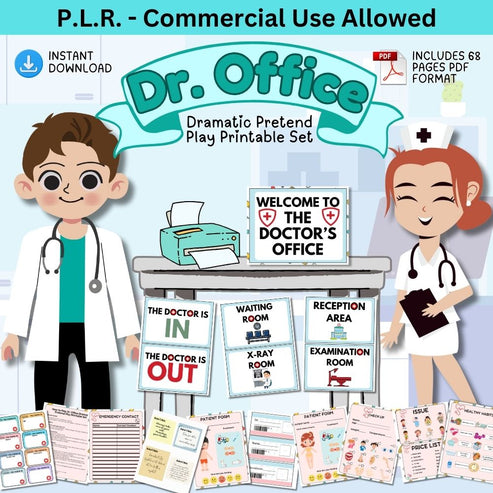 PLR Dr. Office Dramatic Pretend Play Printable Set – plr-printables-store