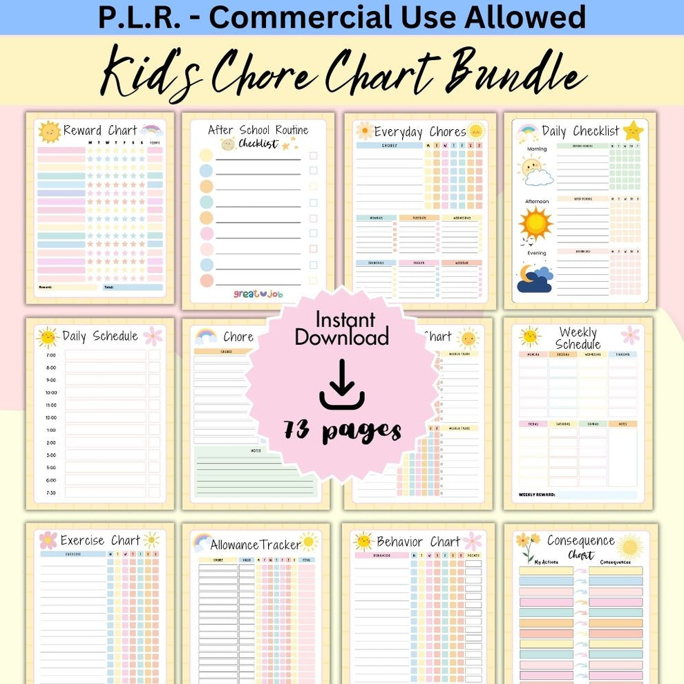 PLR Kids Chore Chart – plr-printables-store
