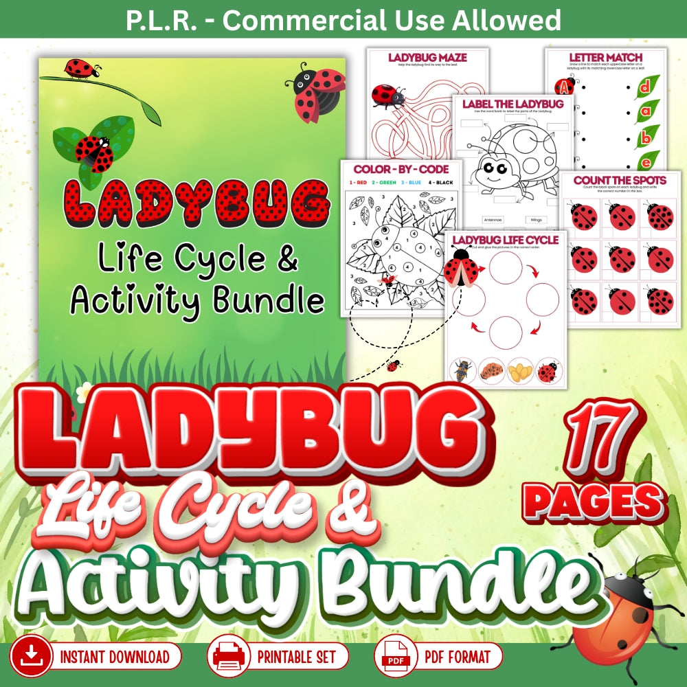 PLR Ladybug Life Cycle and Activity Bundle – plr-printables-store