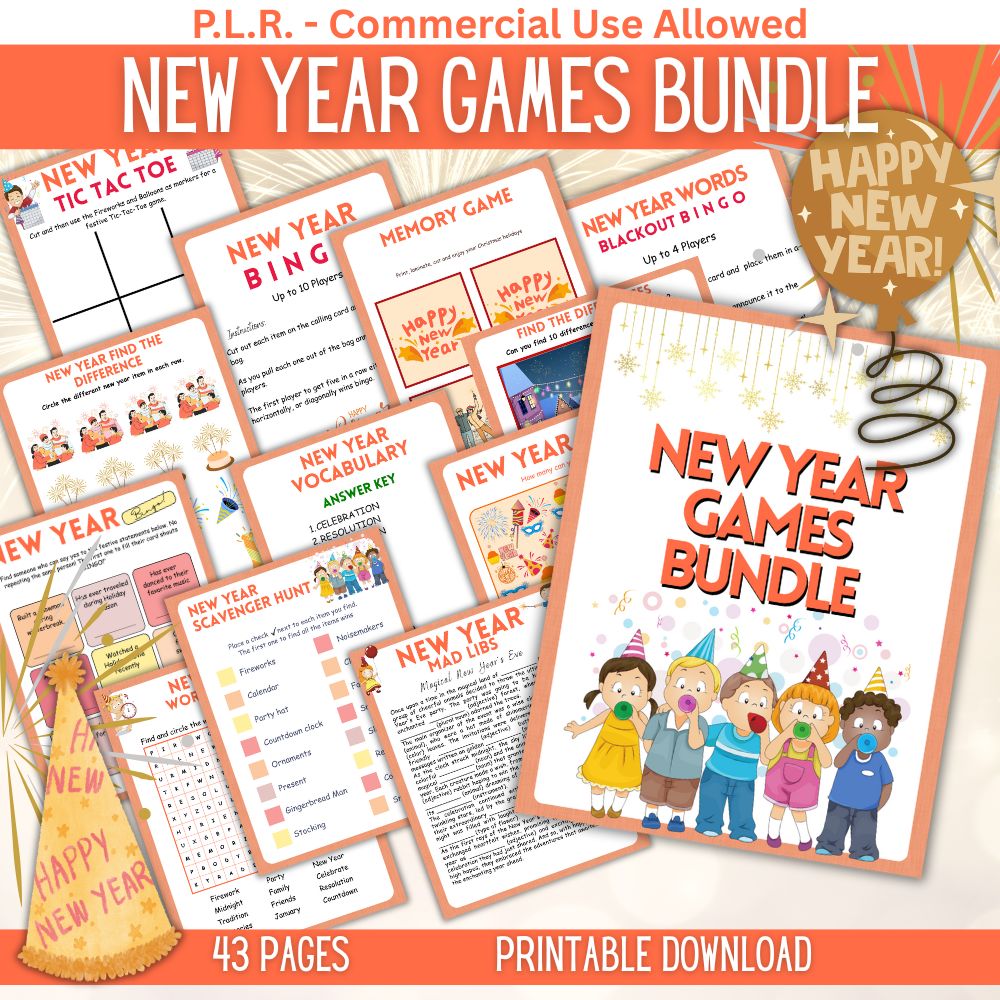 PLR New Year Game Bundle – plr-printables-store