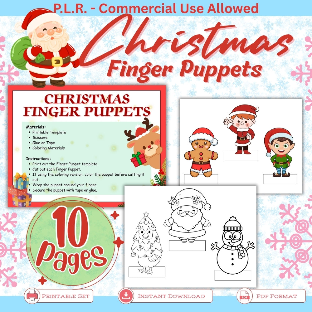 PLR Christmas Finger Puppets – plr-printables-store