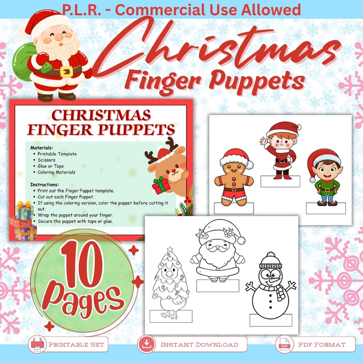 PLR Christmas Finger Puppets – plr-printables-store