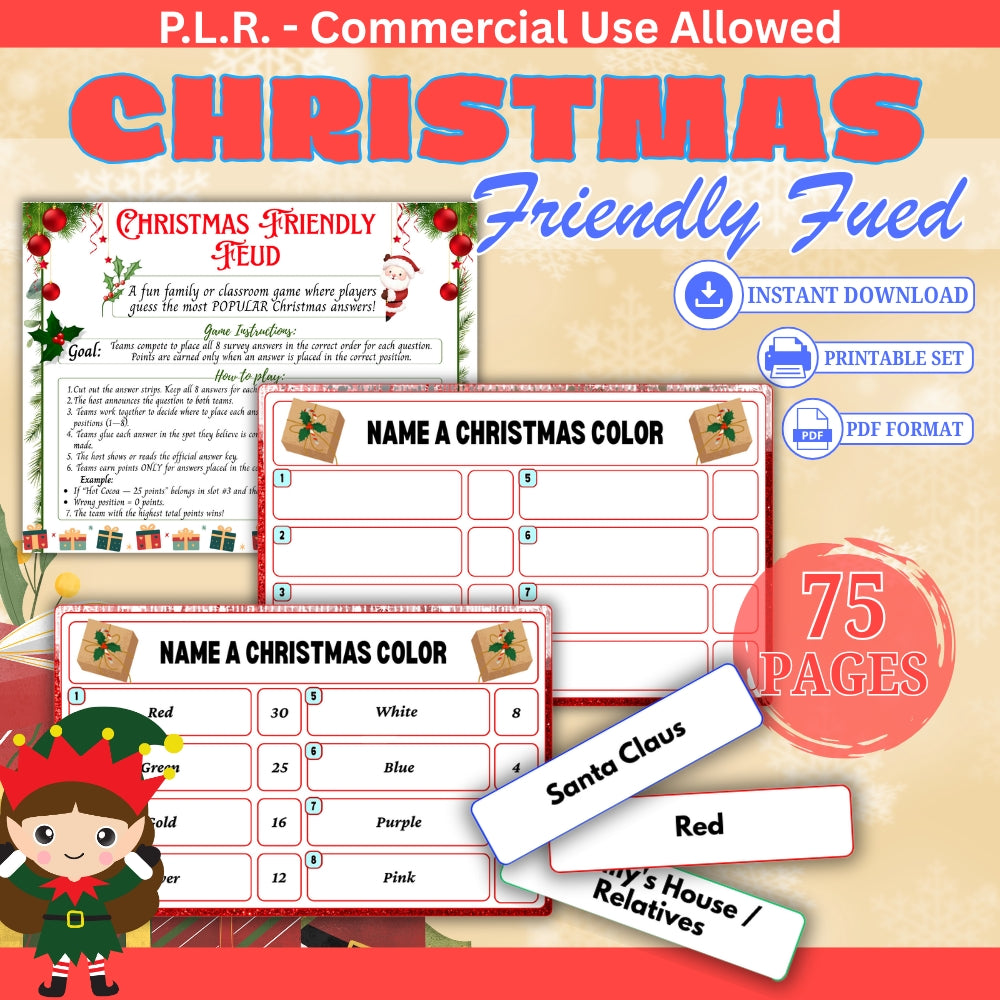 PLR Christmas Friendly Feud – plr-printables-store
