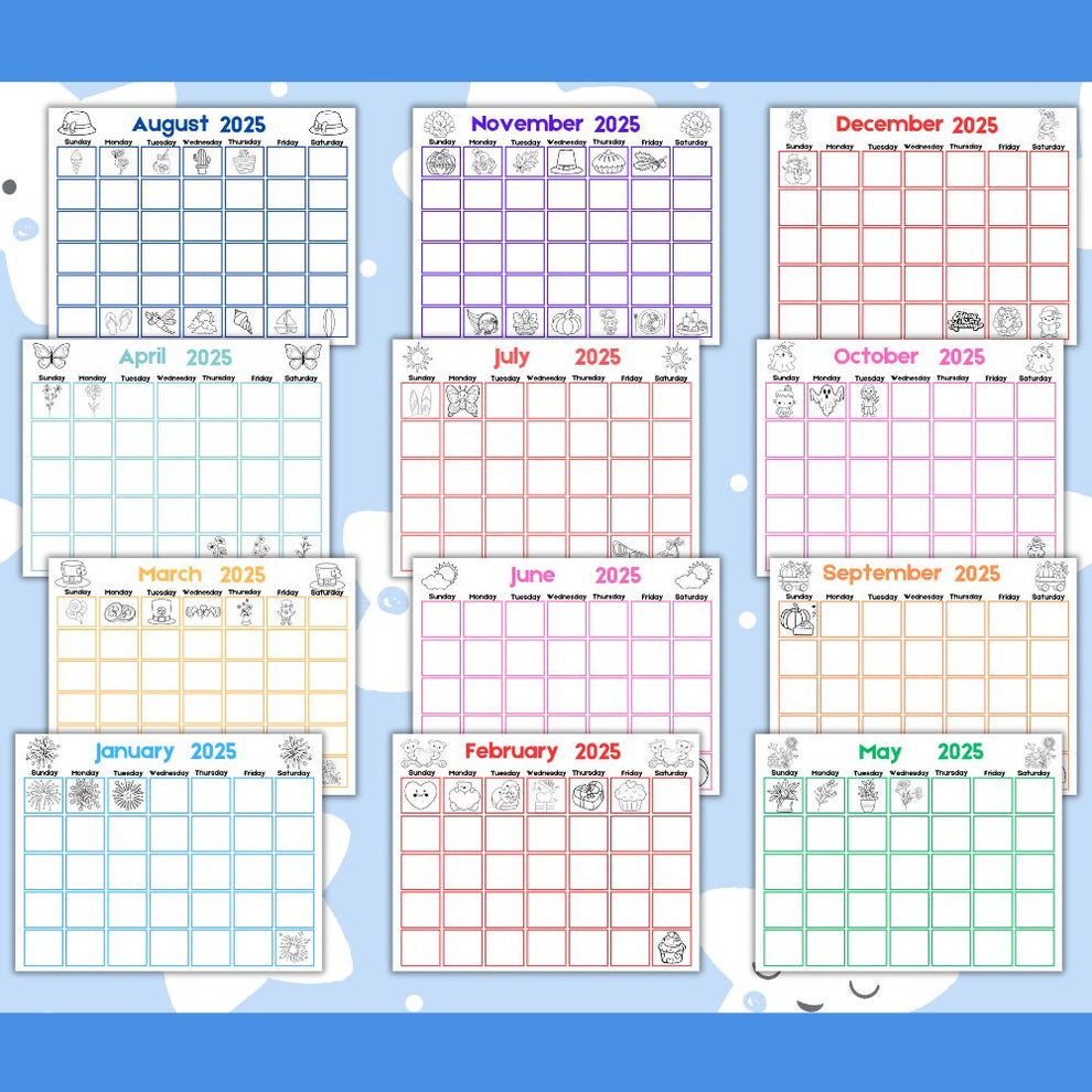 PLR Kids Traceable Monthly Calendar – plr-printables-store