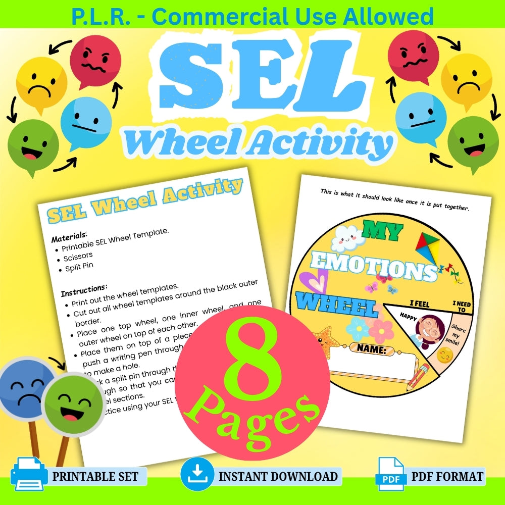 PLR SEL (Social Emotional Learning) Wheel Activity – plr-printables-store