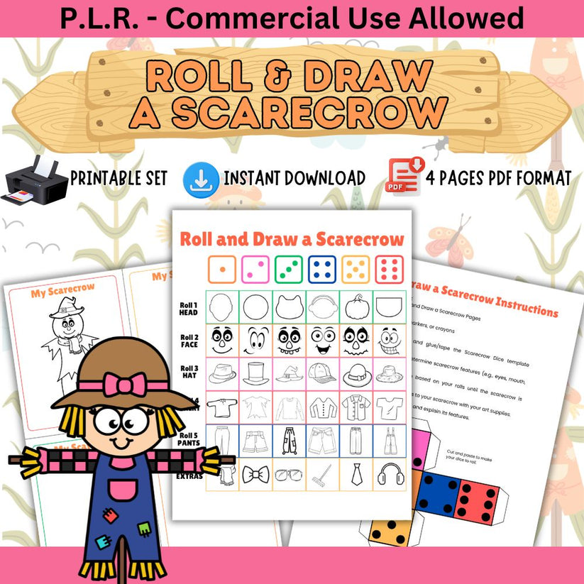 PLR Roll and Draw a Scarecrow – plr-printables-store
