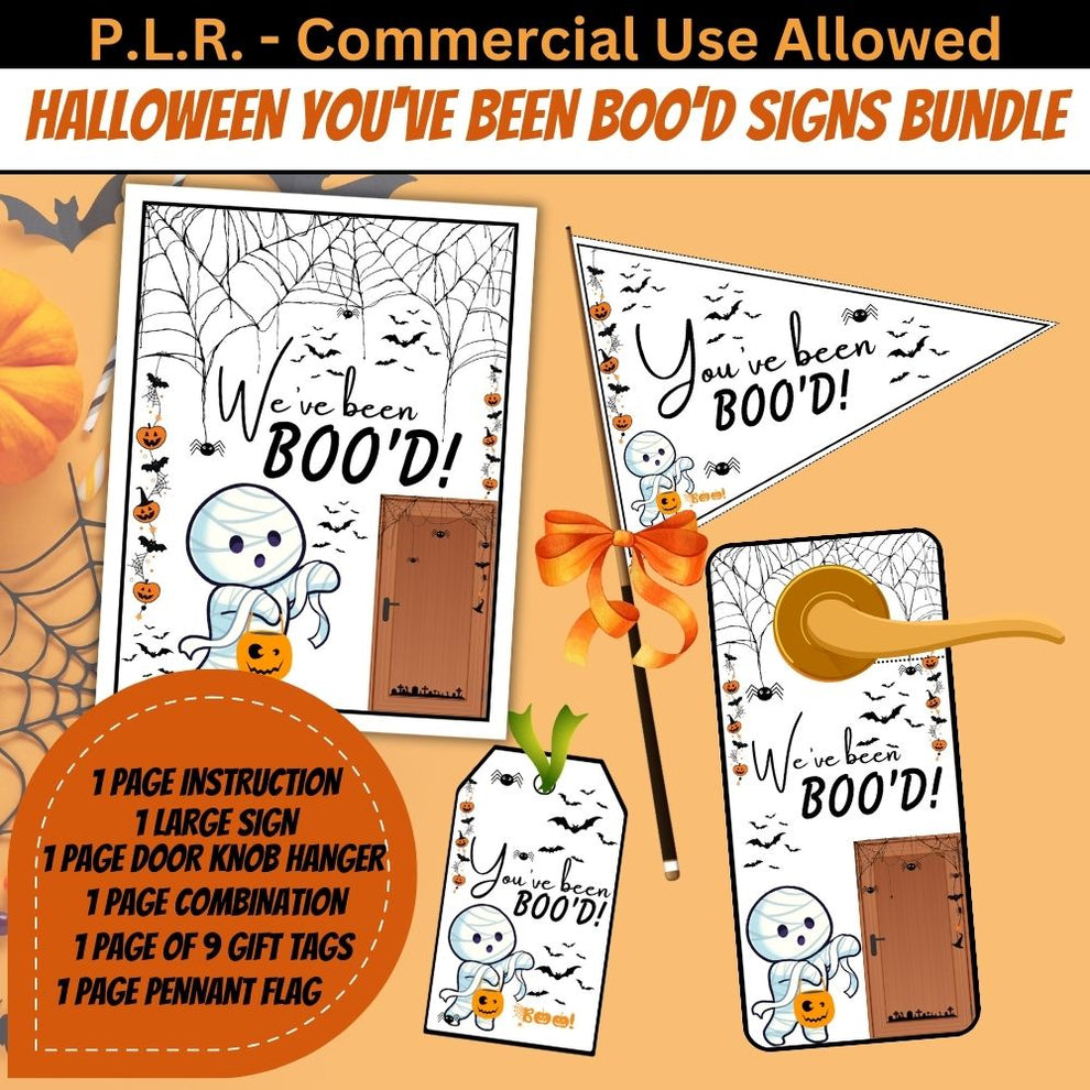 PLR You've been Boo'd Sign Bundle – plr-printables-store