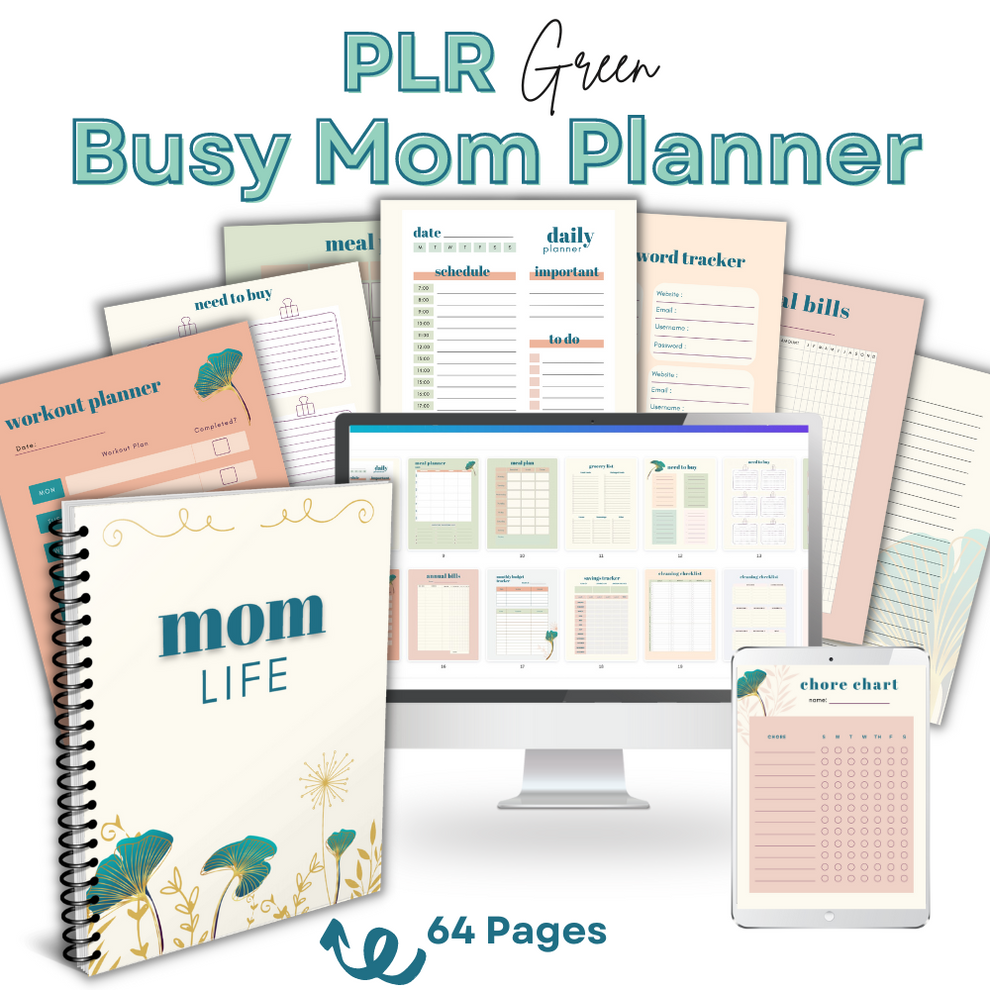 PLR Green Busy Mom Planner – plr-printables-store